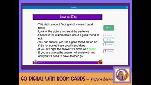 Boom™ Cards with audio: What makes a good friend? for social skills