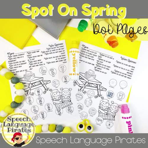 Spot-on Speech & Language: Spring; Preschool No Prep Dot Art Pages ...
