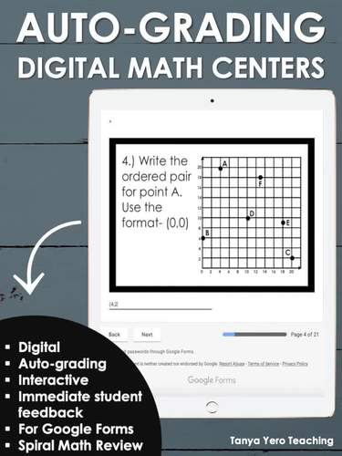 Digital Math Activities 5th Grade Centers Color By Number - Coordinate ...