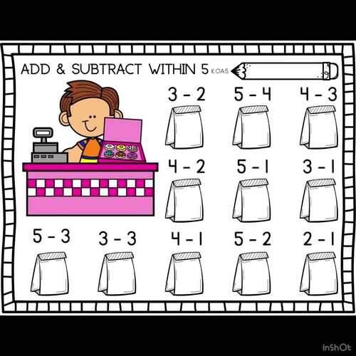 {BUNDLE} Kindergarten No Prep Math Worksheets {Add + Subtract + Counting}