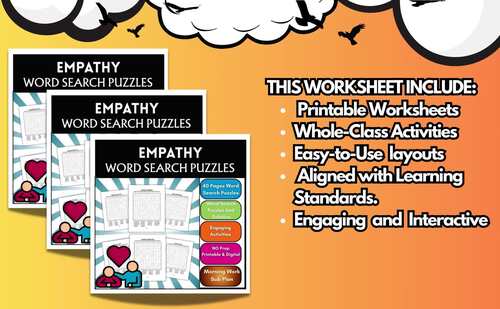 Fun Empathy Word Search Activities Morning Work 3rd,4th,5th,6th,7th,8th ...