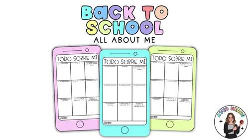 Spanish All About Me Back to School Cell Phone Photos Activity | Art ...