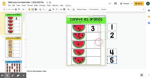 Digital FRENCH Summer Math Worksheets for Google Classroom™ (Distance ...