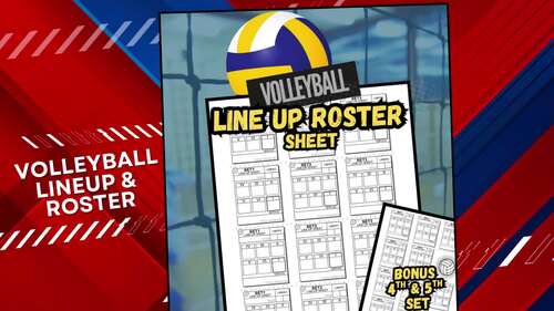 Volleyball Lineup Card for Coaches | 3-Set & Bonus 5-Set Lineup Sheets