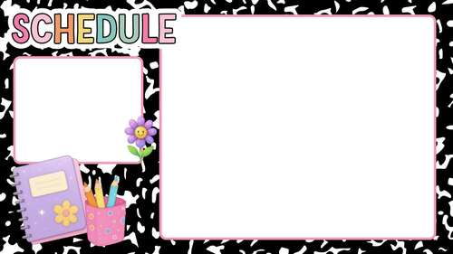 Editable Composition Notebook Kawaii Daily Agenda Google Slides Template