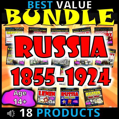 Russia 1855-1924 Unit Bundle | 18 Engaging History Lessons | TPT