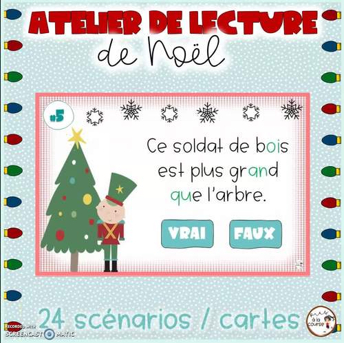 French Christmas Reading | Atelier de lecture de Noël - vrai ou faux