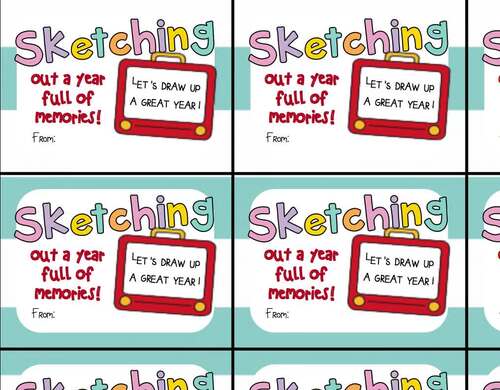 Etch a Sketch (Drawing Board) Beginning of Year Gift Tag- Sketching out ...