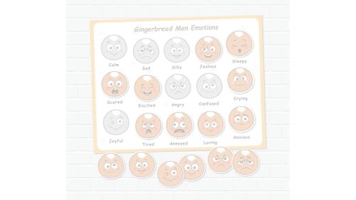 Gingerbread Man Emotions and Feelings Matching Activity for Kids