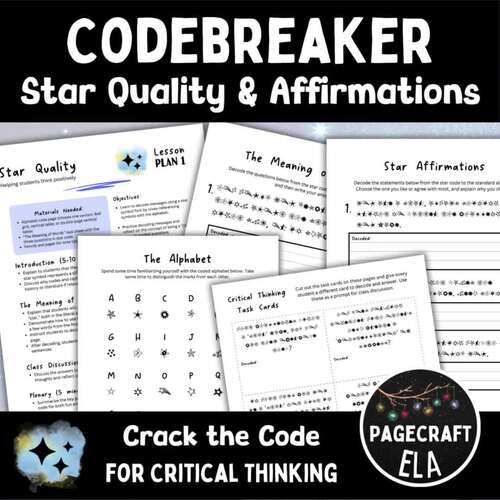 Star Quality and Affirmations Codebreaker Activity for Positive Mindset