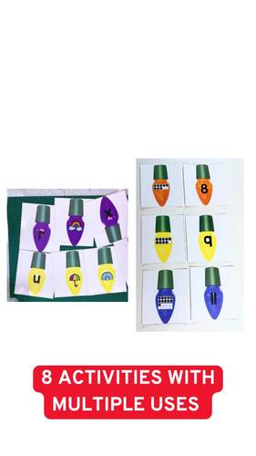 Christmas Lights Phonics And Math Bundle by Kindergarten Smorgasboard