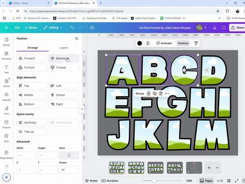 Fat Font Canva Frames | Big Bold Font Drag & Drop Alphabet by Little Stuff