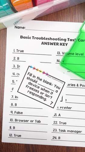 Basic Troubleshooting Printable Task Cards | TPT
