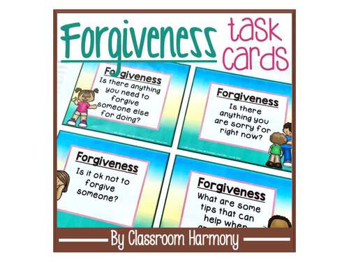Social Emotional Learning Forgiveness Task Cards by Classroom Harmony