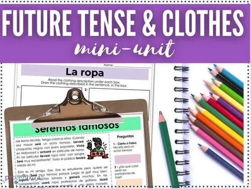 Spanish Short Story Future & La Ropa Reading Comprehension + Activities