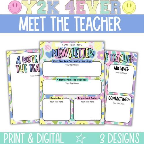 Retro Groovy Meet the Teacher Templates & Newsletters by Sadie Piper ...