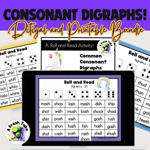 SH Digraphs Roll & Read Words & Sentences |Decoding Games| Digital ...