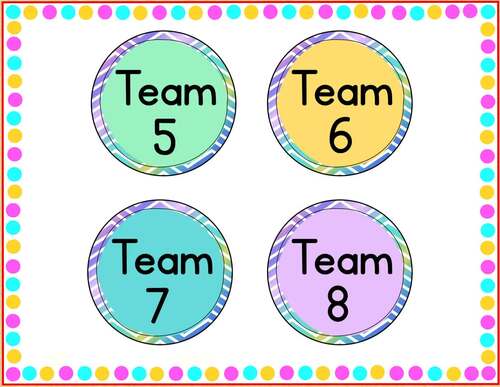 Printable Colorful Chevron Table Numbers, Classroom Table Signs, Table ...