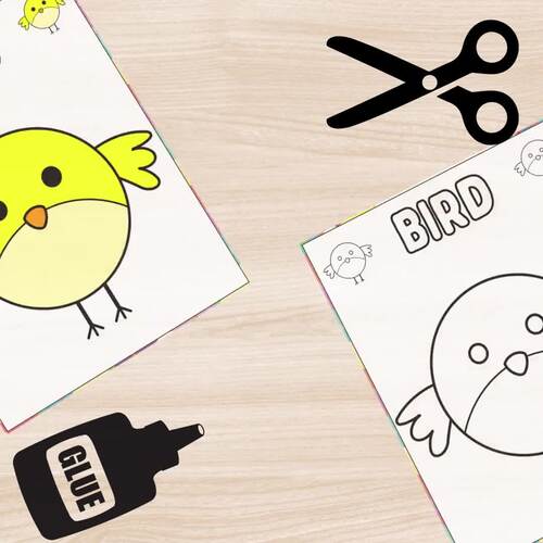 Bird Craft Template-Spring Bulletin Board Craft-Cut & Paste Activity ...