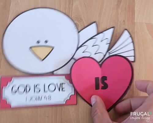 God is Love Dove Craft, 1 John 4:8 Bible Verse on Love Activity, Heart ...