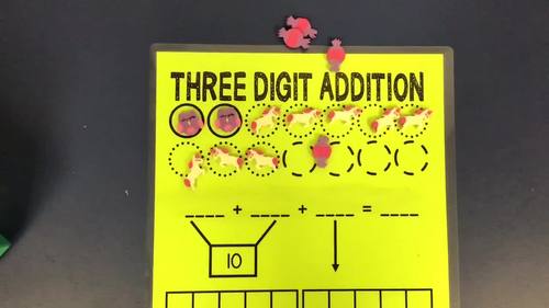 3 Addend Addition Mats for Mini Erasers by Unique in Elementary