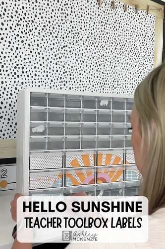 Hello Sunshine Classroom Decor | Teacher Toolbox Labels - Editable!