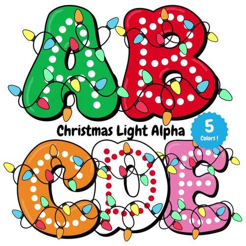 Groovy Bubble Christmas Lights Bulletin board letters and Number by ...