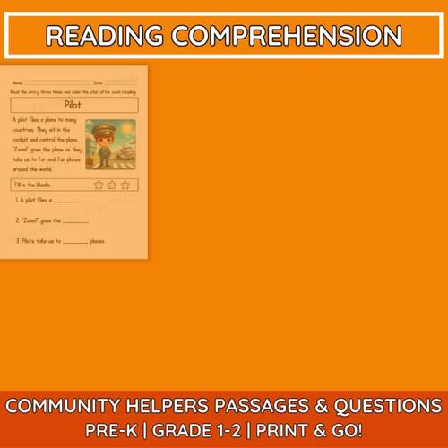 BUNDLE Community Helpers Activities Reading, Flashcards, Coloring PreK ...