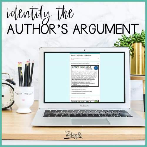 Author's Argument Task Cards - Identify the Authors Claim by Hey Natayle