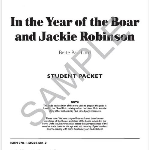 In the Year of the Boar and Jackie Robinson Novel Units® Student Packet