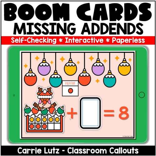 Bundle Boom Cards Missing Addends within 20 Christmas / Winter | TpT