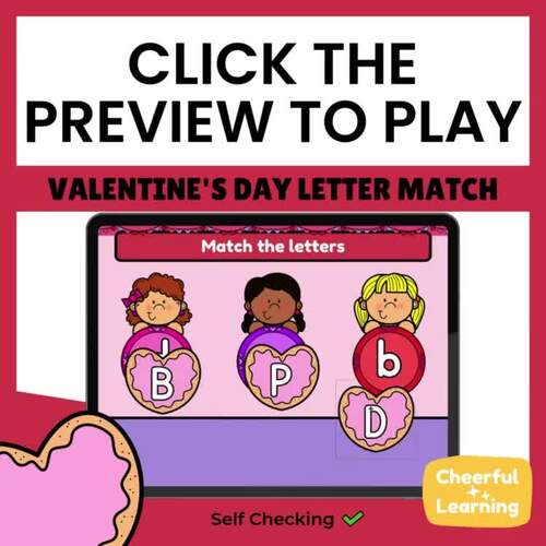 Valentine's Day Letter Match Uppercase and Lowercase Letters Boom Cards