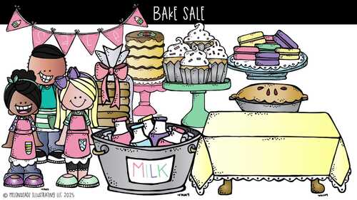 Bake Sale clip art, Fundraiser clip art, Jumble Sale clip art COLORED ...