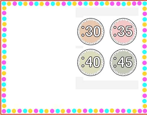 Editable Boho Neutral Spotty Clock Numbers Display, Editable Clock Numbers
