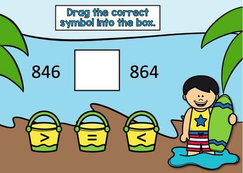 Comparing 3 Digit Numbers 2nd Grade Place Value Boom Cards Math Activity
