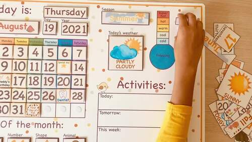 18x24 Classroom Calendar Preschool Circle Time Board Toddler ...