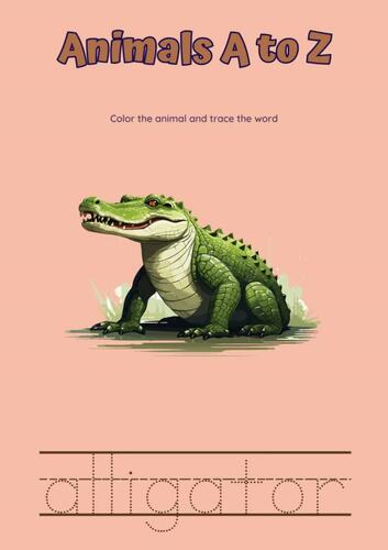 Animals Alphabet A to Z Worksheet by professional designer | TPT