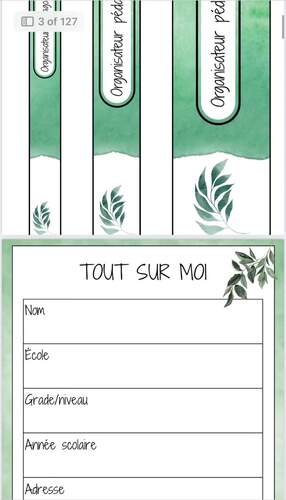 Teacher Planner French Nature 2025/2026 | TPT