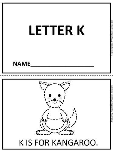 Letter K tracing and coloring emergent reader for pre-K, K, homeschool ...