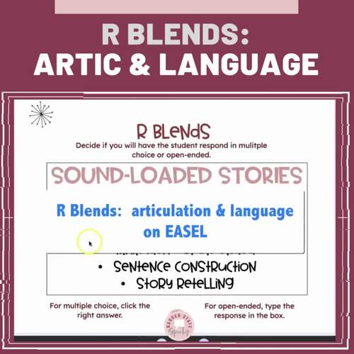 R Blend Sounds Mixed Group Articulation Language Activities Speech Therapy