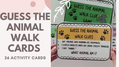 Animal Guessing Game Brain Break Cards - Animal Walk Movement Cards ...