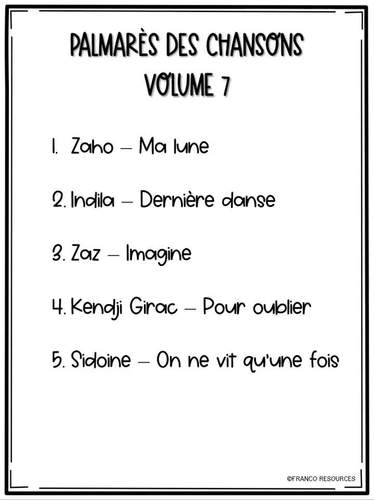 French music activities | Musique française vol. 7 by Franco Resources