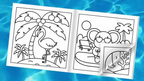 Cute 102 Printable Bold & Easy Summer Vibes Coloring Pages Gift for Kids