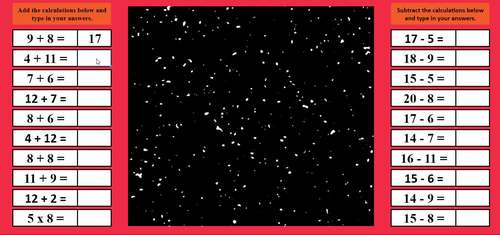 Digital Pixel Art -Skiing Teddy with Snow GIFs Addition and Subtraction ...