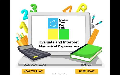 5th Grade Digital Math Game | Numeric Expressions and Order of Operations