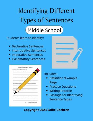 Identifying Different Types of Sentences (Middle School) | TPT