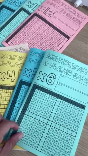 Multiplication Partner Game Books | Fact Fluency Practice (x2–x12)