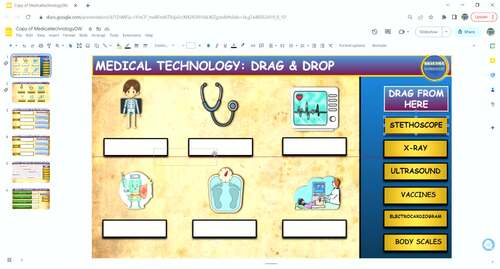 Medical Technology & Devices: Drag & Drop Worksheet: Google Slides ...