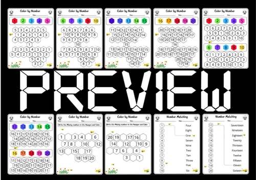 Little Bee : Color by Numbers 1-20 [ Color, Count and Write the Numbers ...