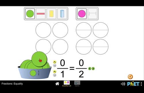 Fractions: Equality – Equivalent Fractions Worksheet (PhET Simulation Activity)